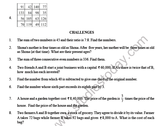 Cbse Class 8 Maths Linear Equations In One Variable Hots 9066